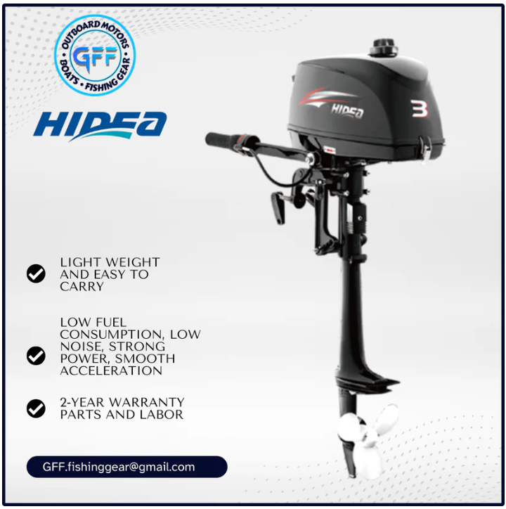 Hidea 3HP 2-stroke HD3FHS Outboard Motor – GFF FISHING GEAR
